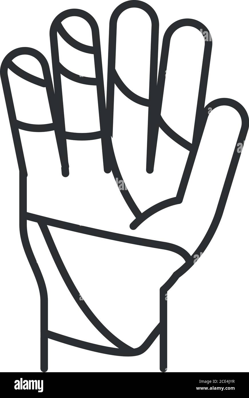 bandaged hand world disability day, linear icon design vector ...