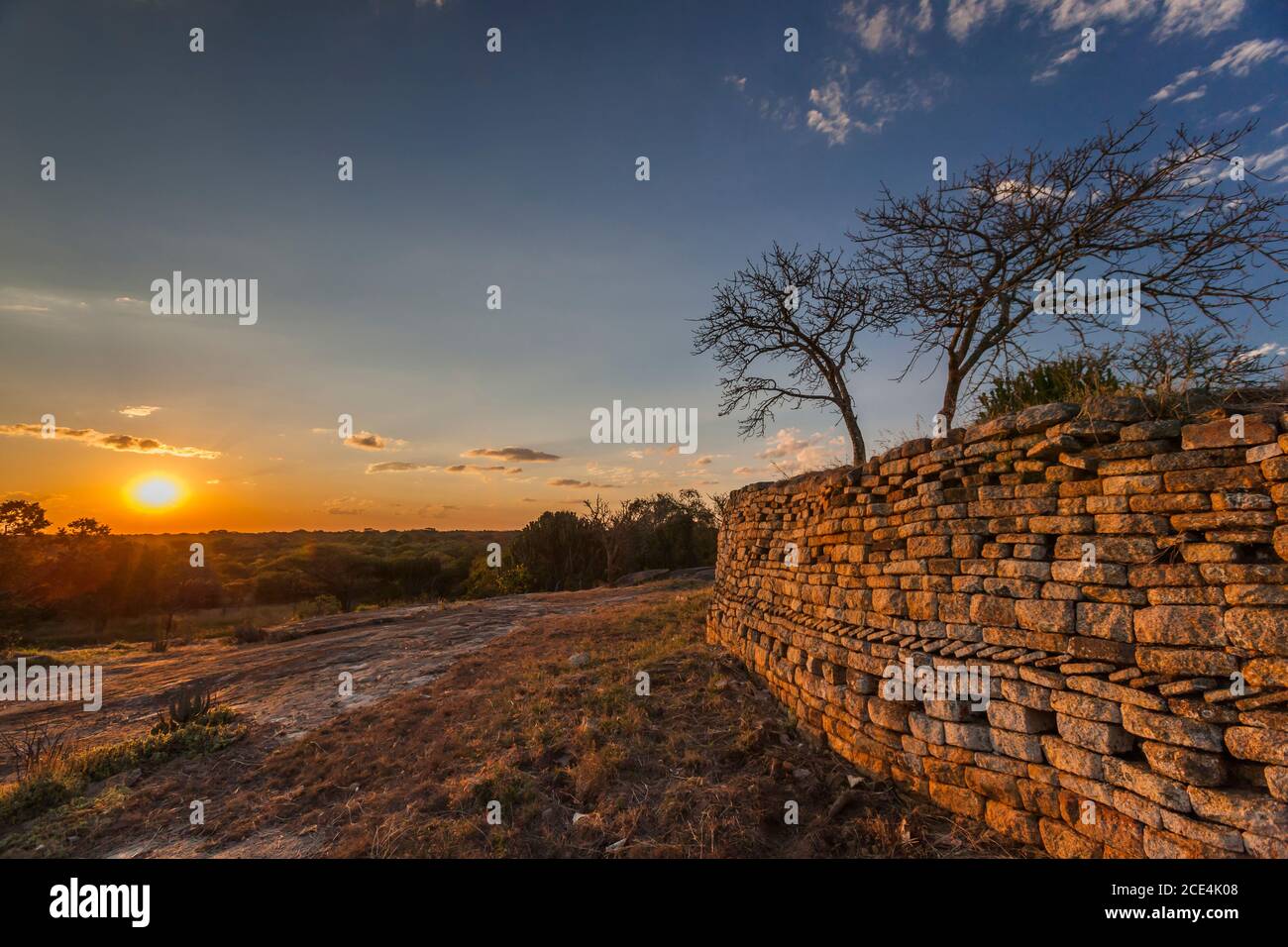 Danangombe ruins, at evening, formerly Dhlo-Dhlo or Ndlo Dlo ...