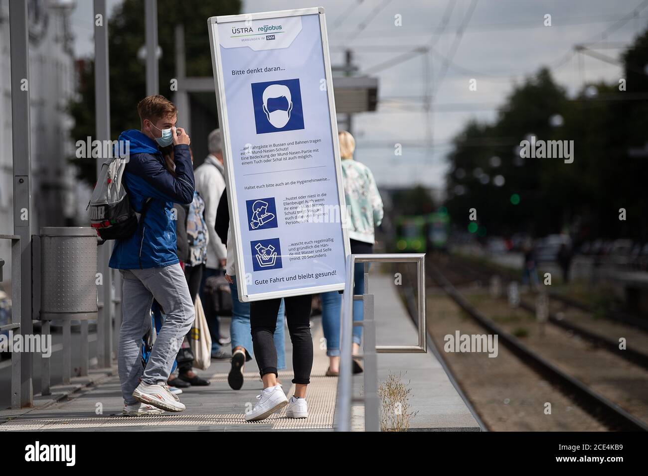 Hanover, Germany. 28th Aug, 2020. A pupil wearing a mouth and nose ...