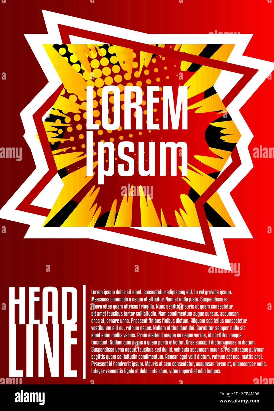 Cover design template with comic book elements, abstract comics ...