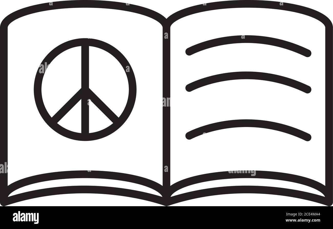 peace book organization, human rights day, line icon design vector ...