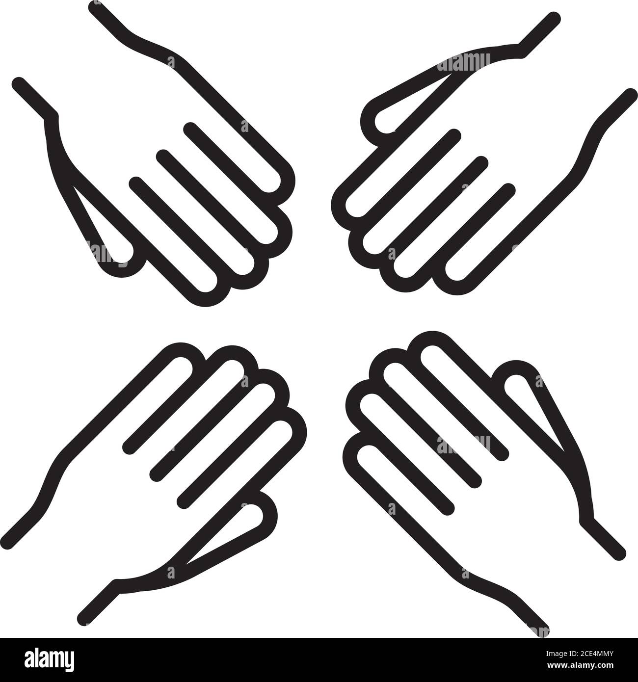 equality people hands, human rights day, line icon design vector ...