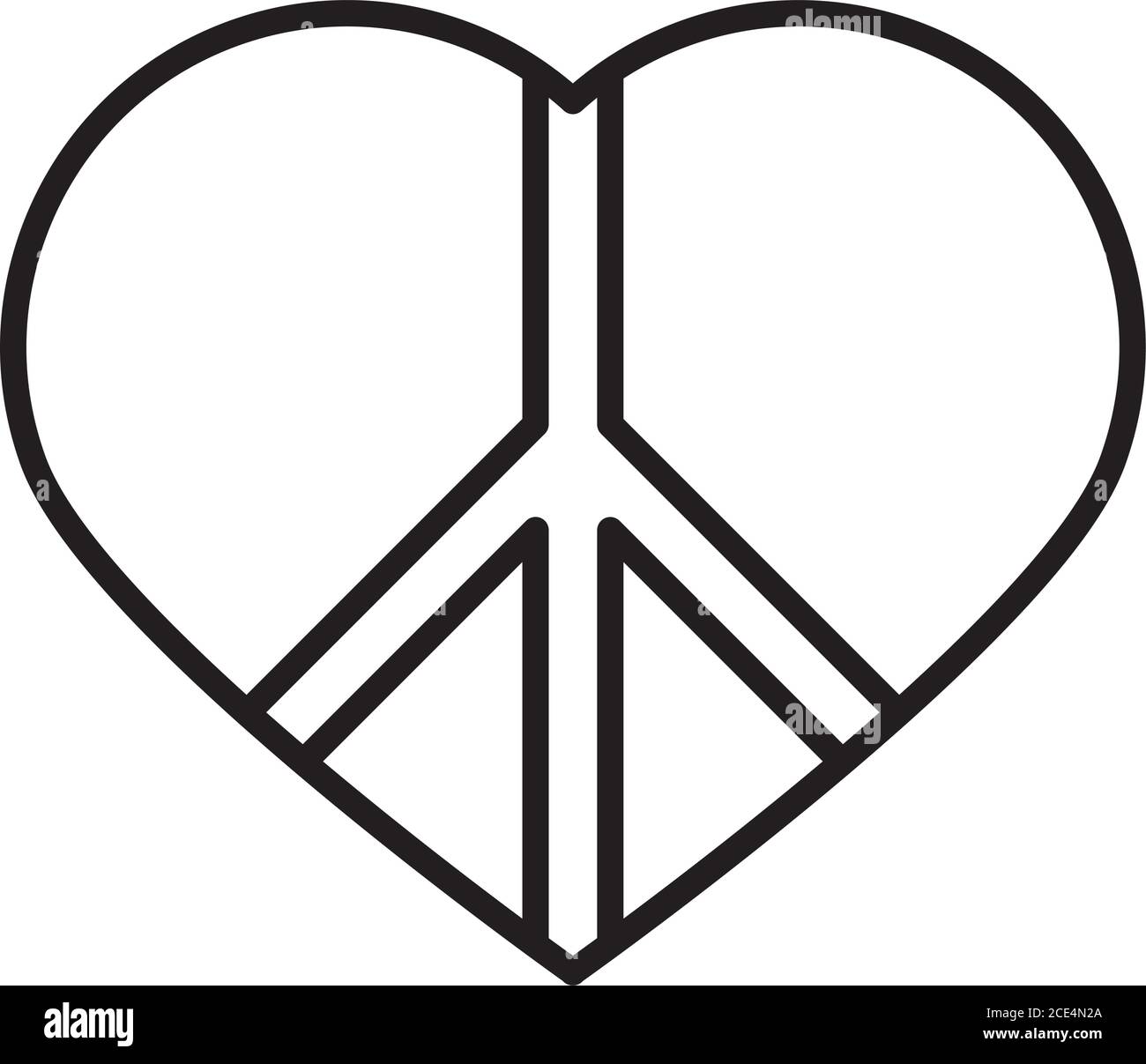 Heart Peace Sign Symbol