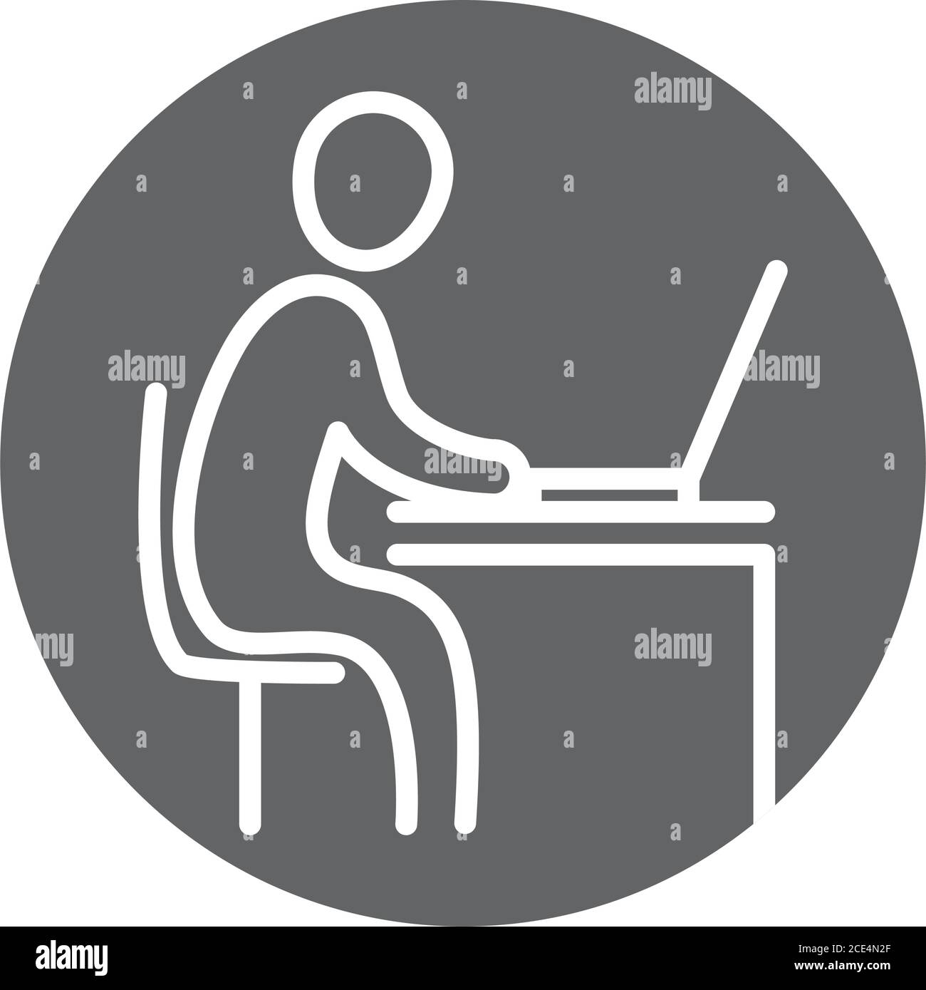 side view businessman working with computer, business work office ...