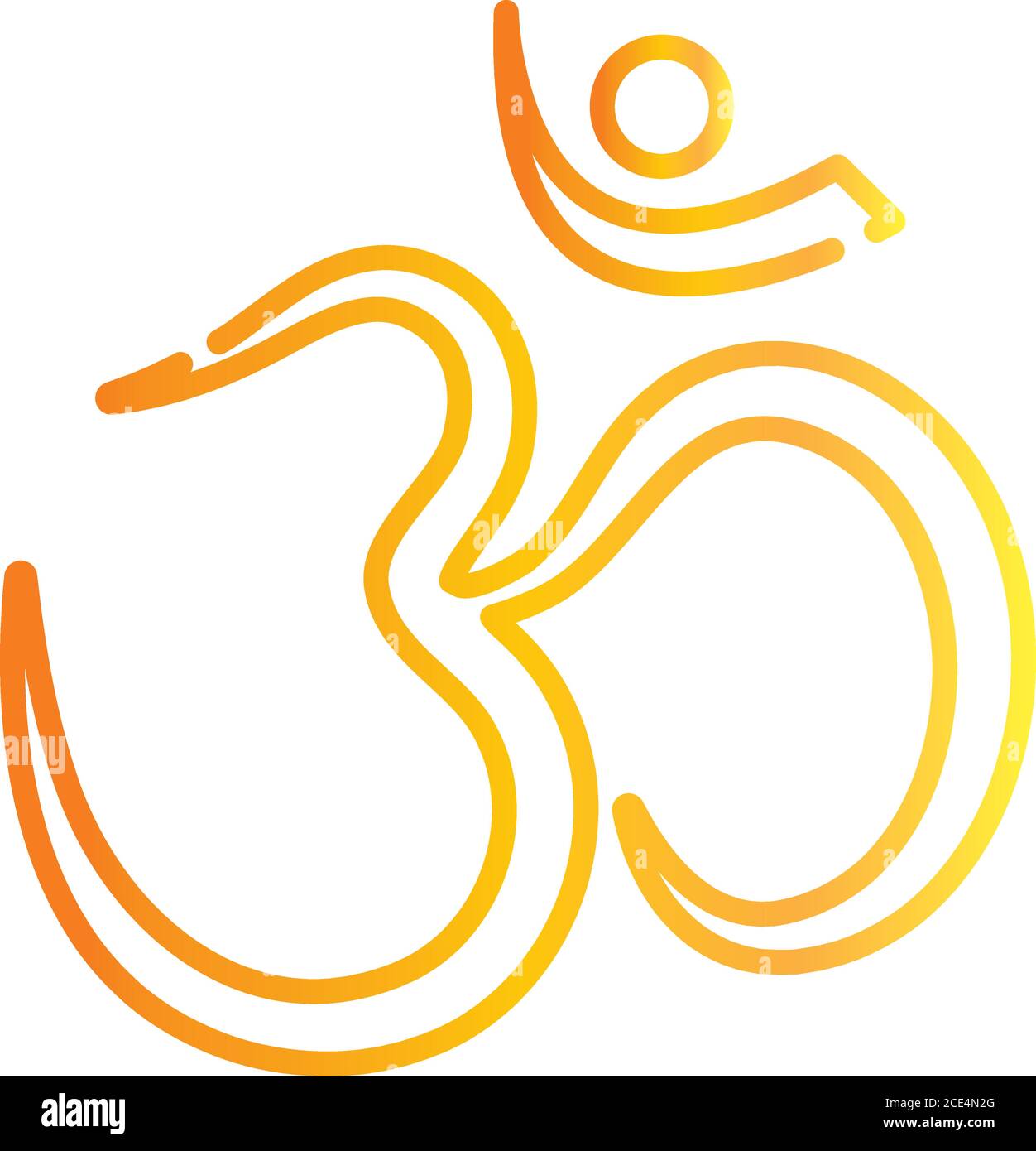 hindu typography traditional culture gradient style icon vector ...