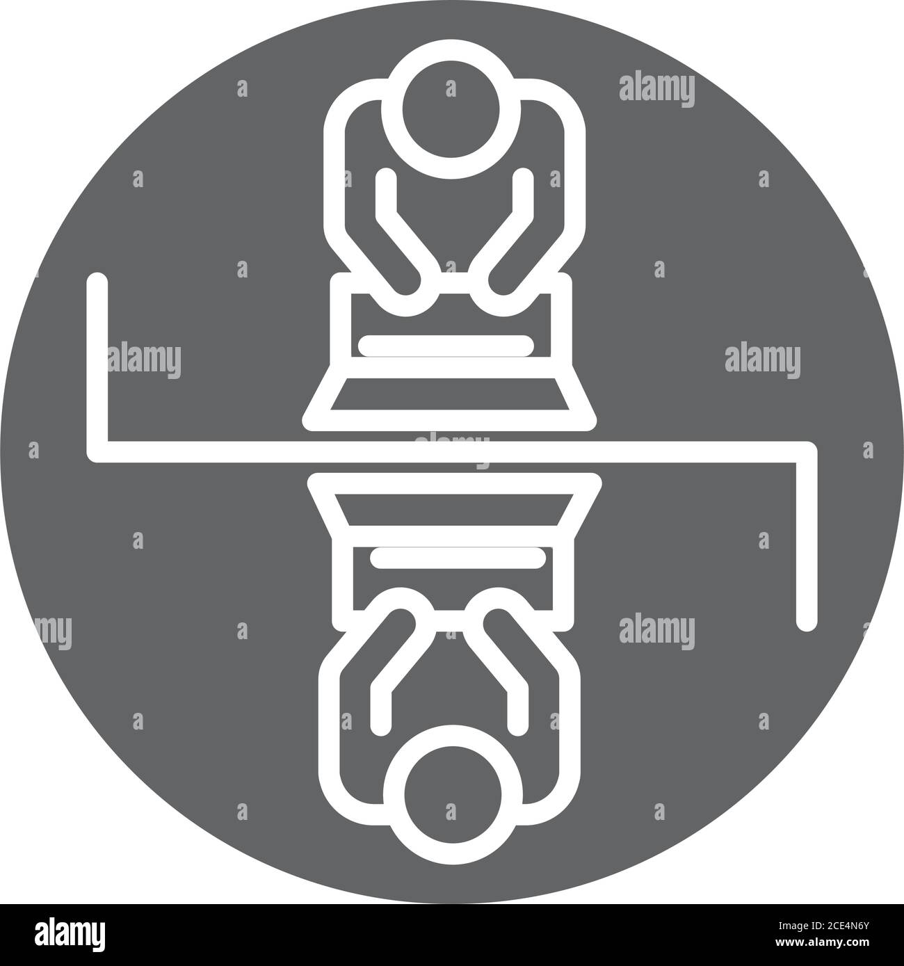 top view people working with laptop, coworking office business ...