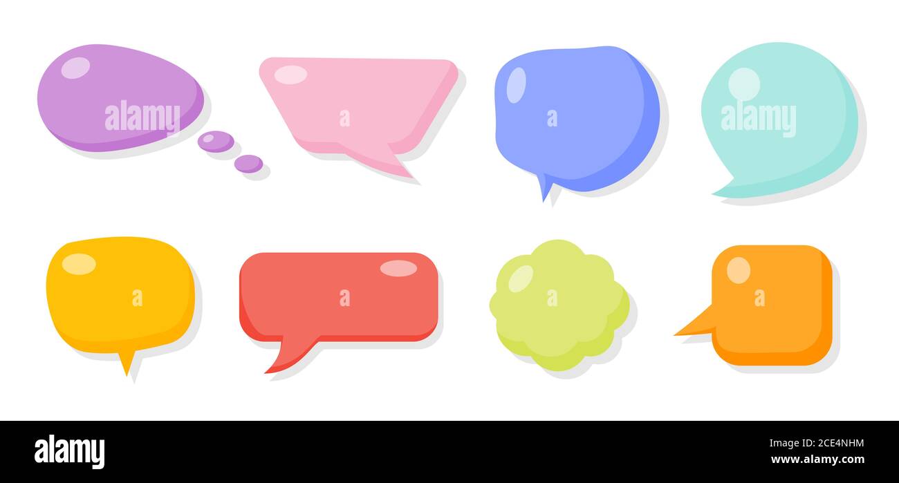 Colored comic speech soap bubble set. Comics message template. Cartoon ...