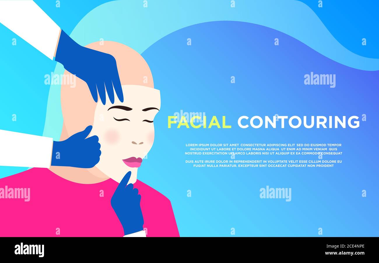 Facial contouring Vector poster template in flat design Stock Vector ...