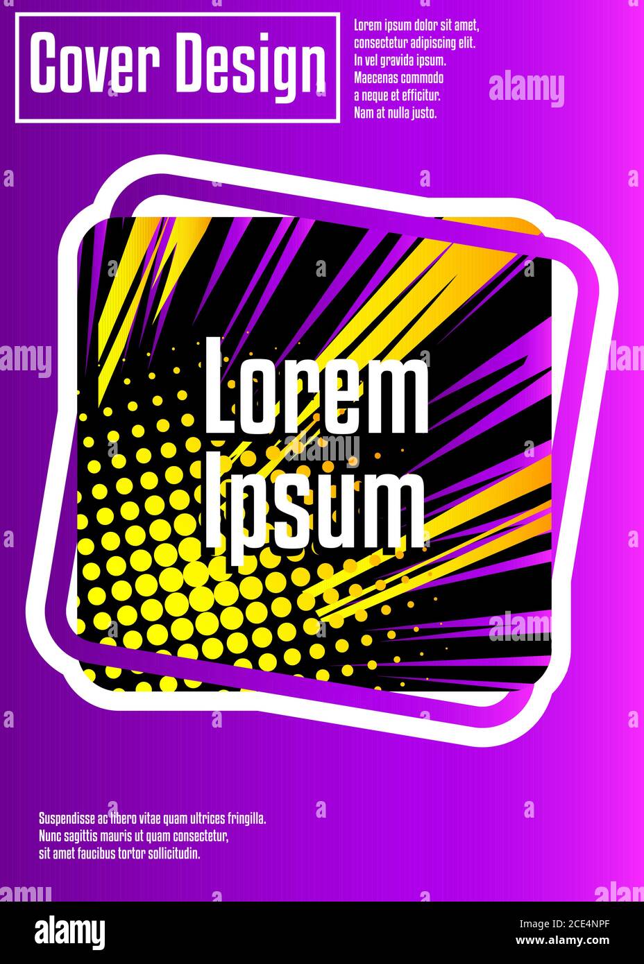 Cover design template with comic book elements, abstract comics ...