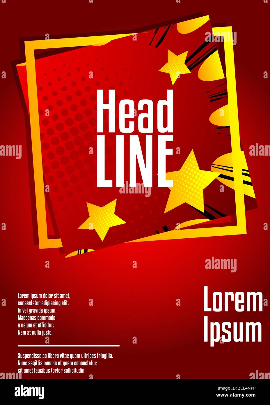 Cover design template with comic book elements, abstract comics ...