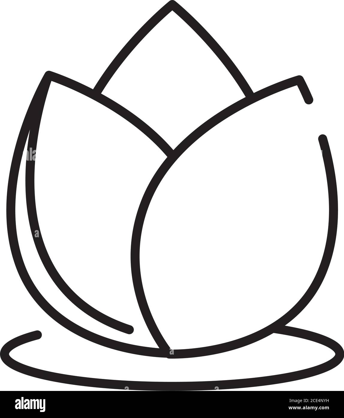 lotus flower meditation decoration spiritual line style icon vector ...