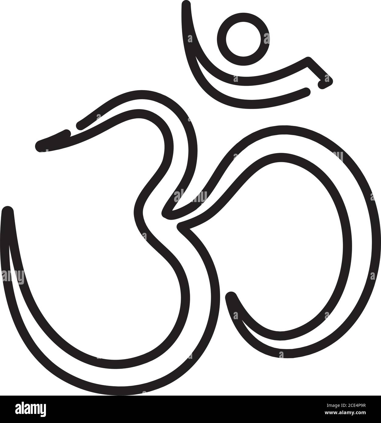 hindu typography traditional culture line style icon vector ...