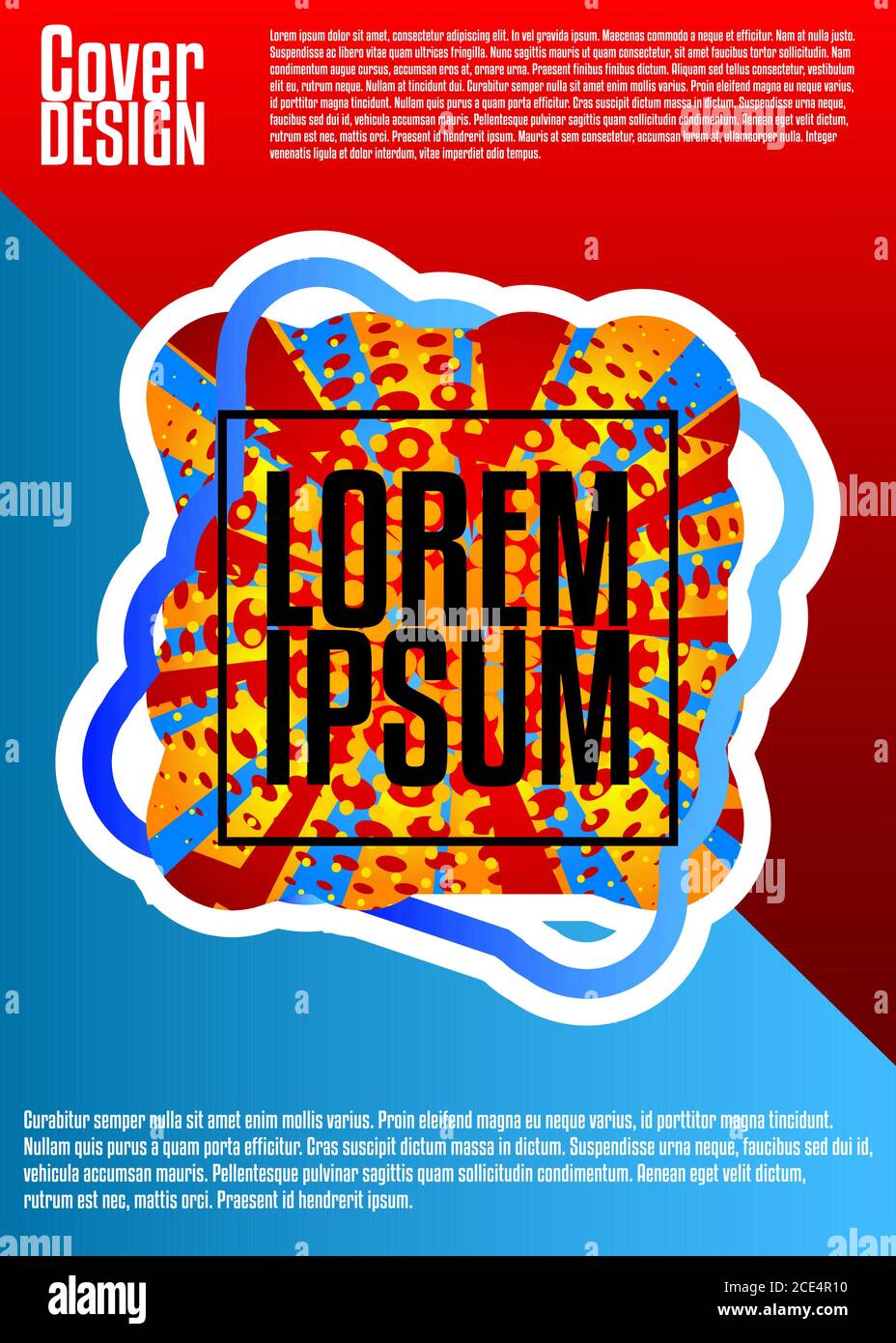 Cover design template with comic book elements, abstract comics ...