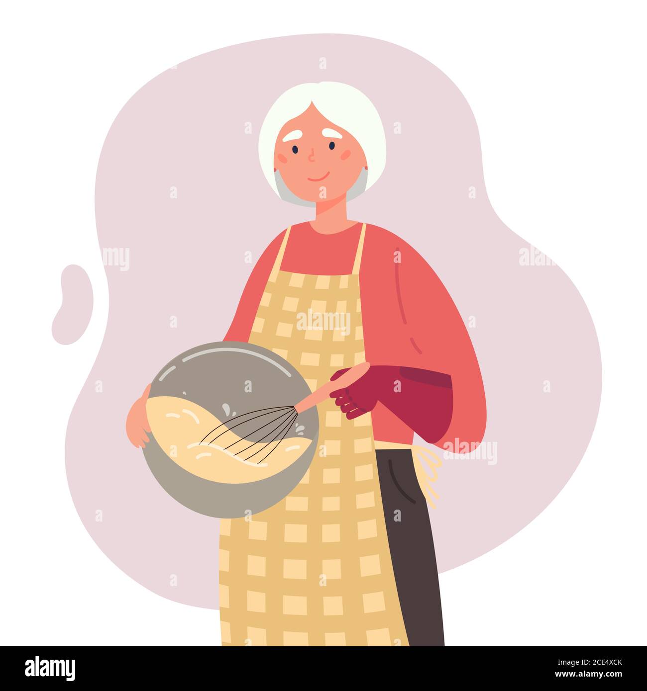 Old lady cooking illustration hi-res stock photography and images - Alamy