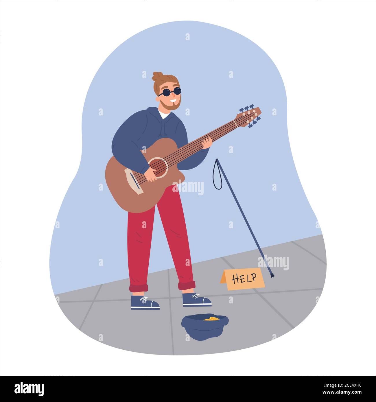 Blind People Glasses Cartoon