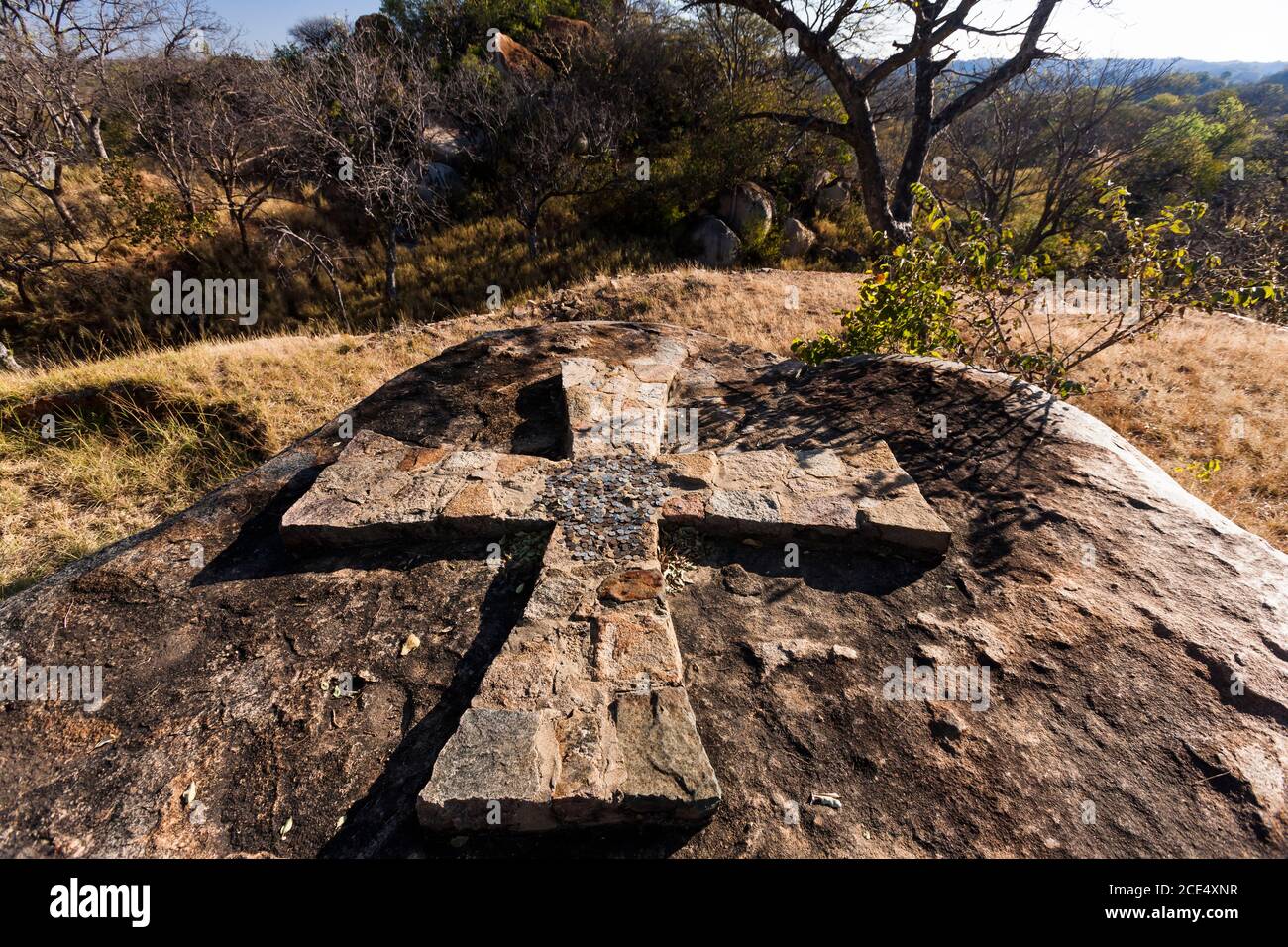 Khami Ruins, stone carved cross, ancient capital of the Torwa dynasty ...