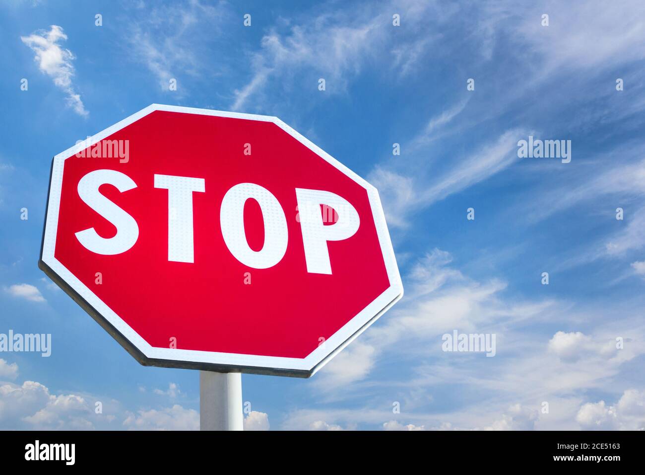 Red and White Stop Sign Stock Photo - Alamy