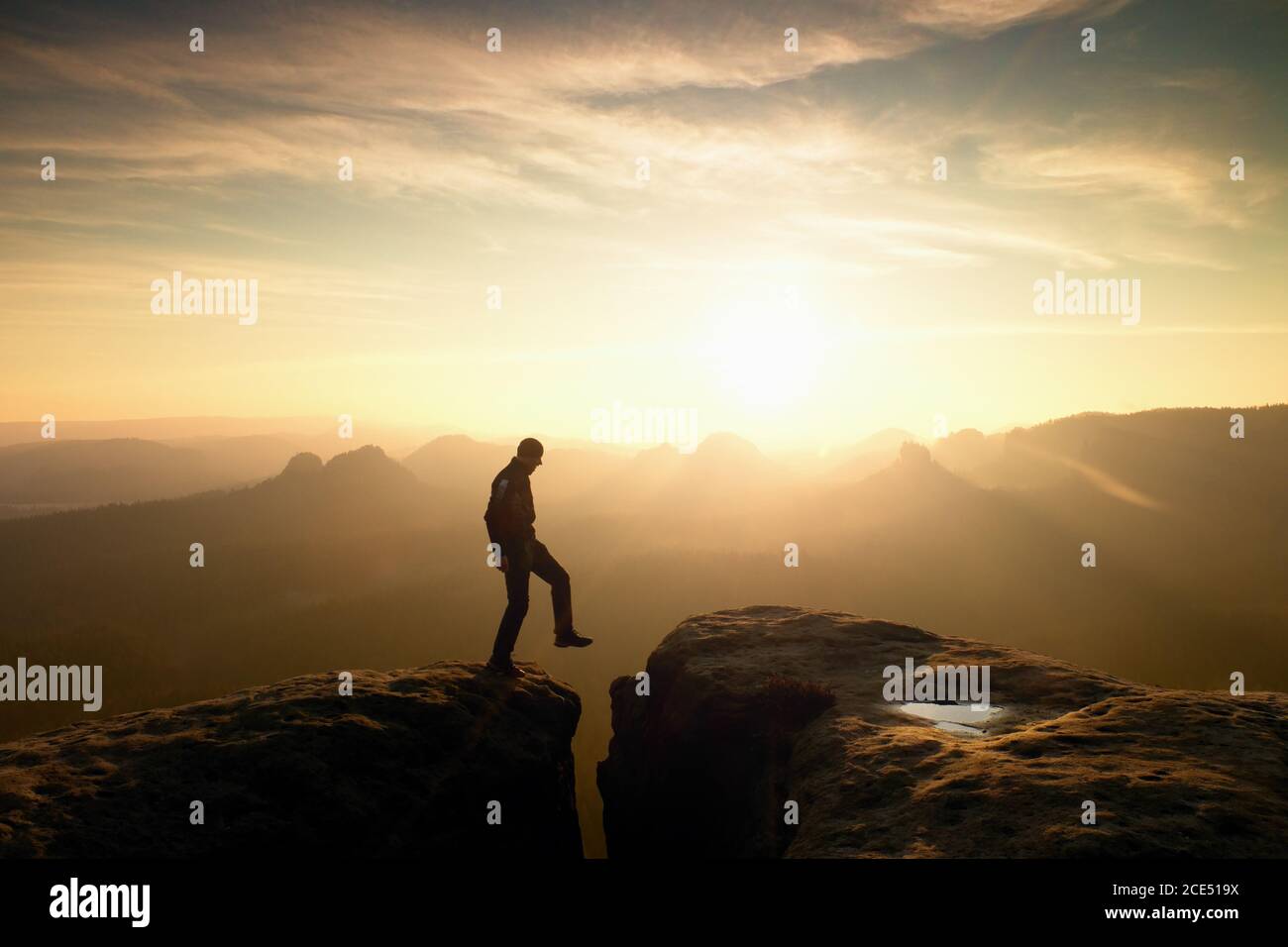 Step and jump hi-res stock photography and images - Alamy