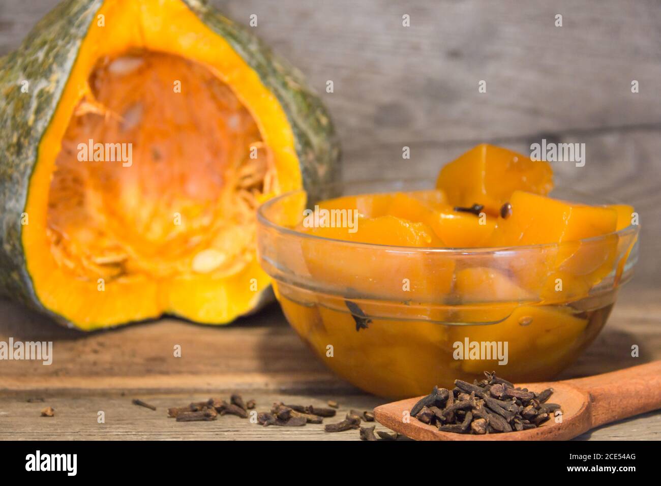 squash in syrup with cloves. Traditional dessert of Argentine ...