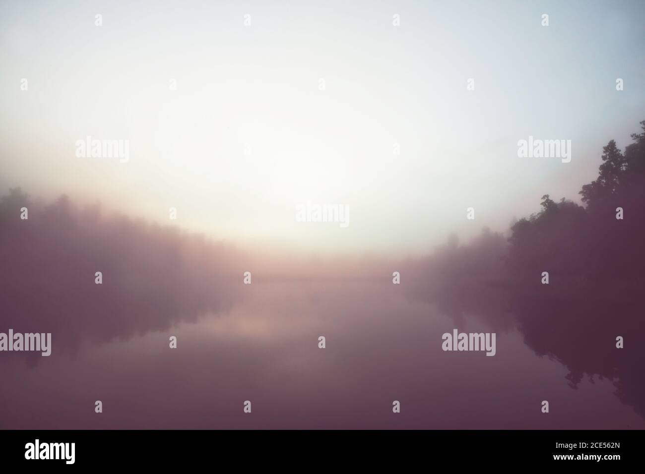 Fog on the lake Stock Photo - Alamy