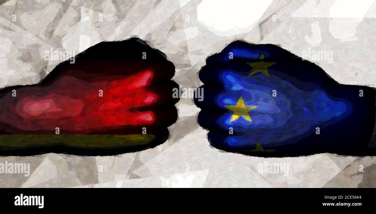 Germany vs Euro Political Conflict and Disputes Concept Stock Photo - Alamy