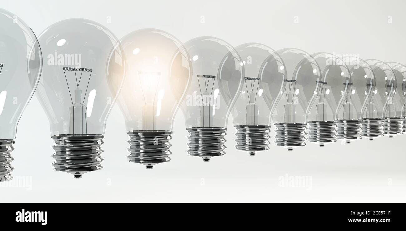 Smart Solution with Illuminated Light Bulb Creative Concept Stock Photo ...