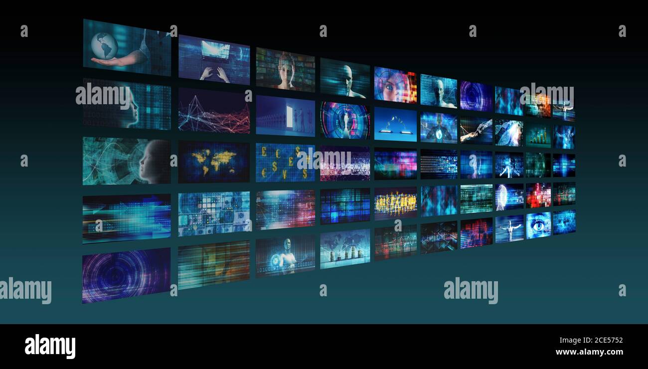 Video Wall Background as a Futuristic Concept for Entertainment Stock ...