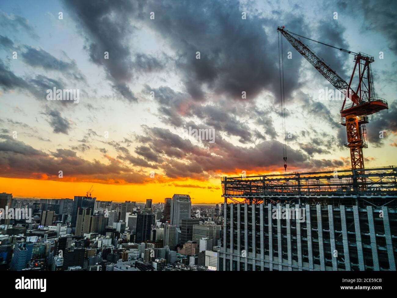 Construction site of a high-rise building Stock Photo - Alamy