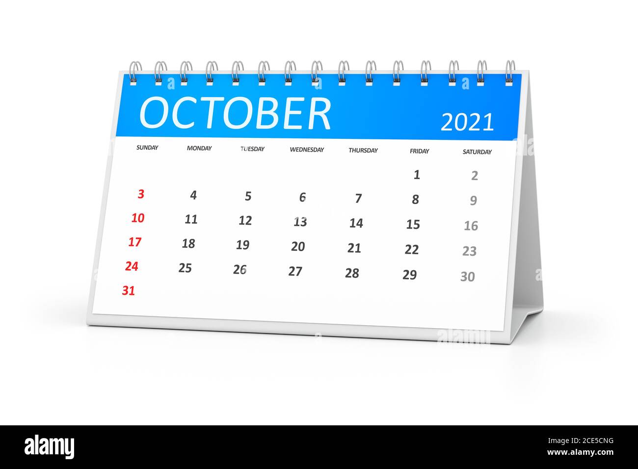 table calendar 2021 october Stock Photo - Alamy