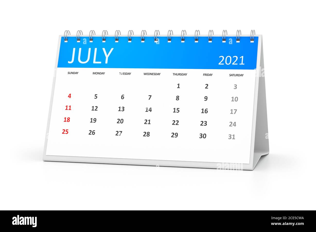 table calendar 2021 july Stock Photo - Alamy