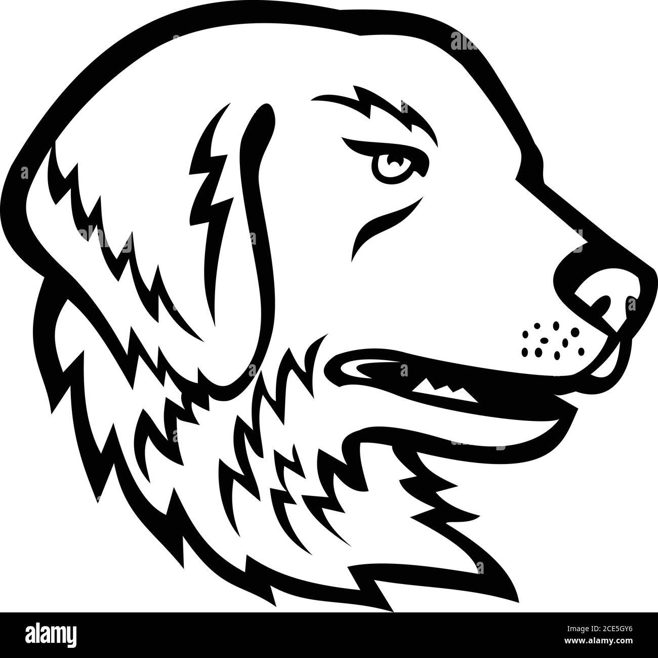 Mascot illustration of head of a Great Pyrenees or Pyrenean Mountain ...