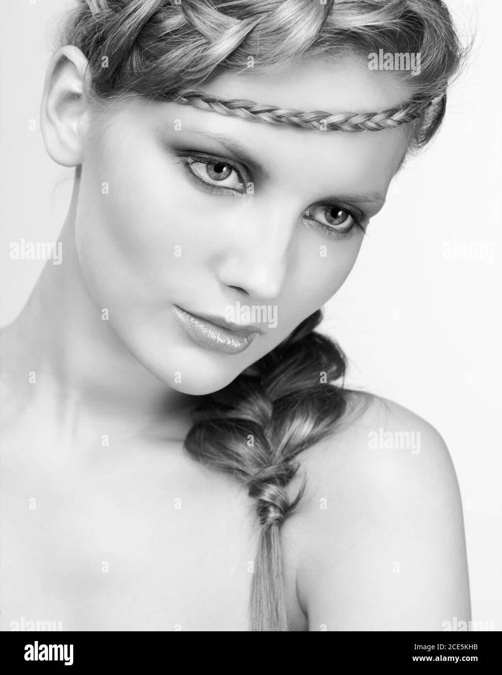 Braids Black and White Stock Photos & Images - Alamy