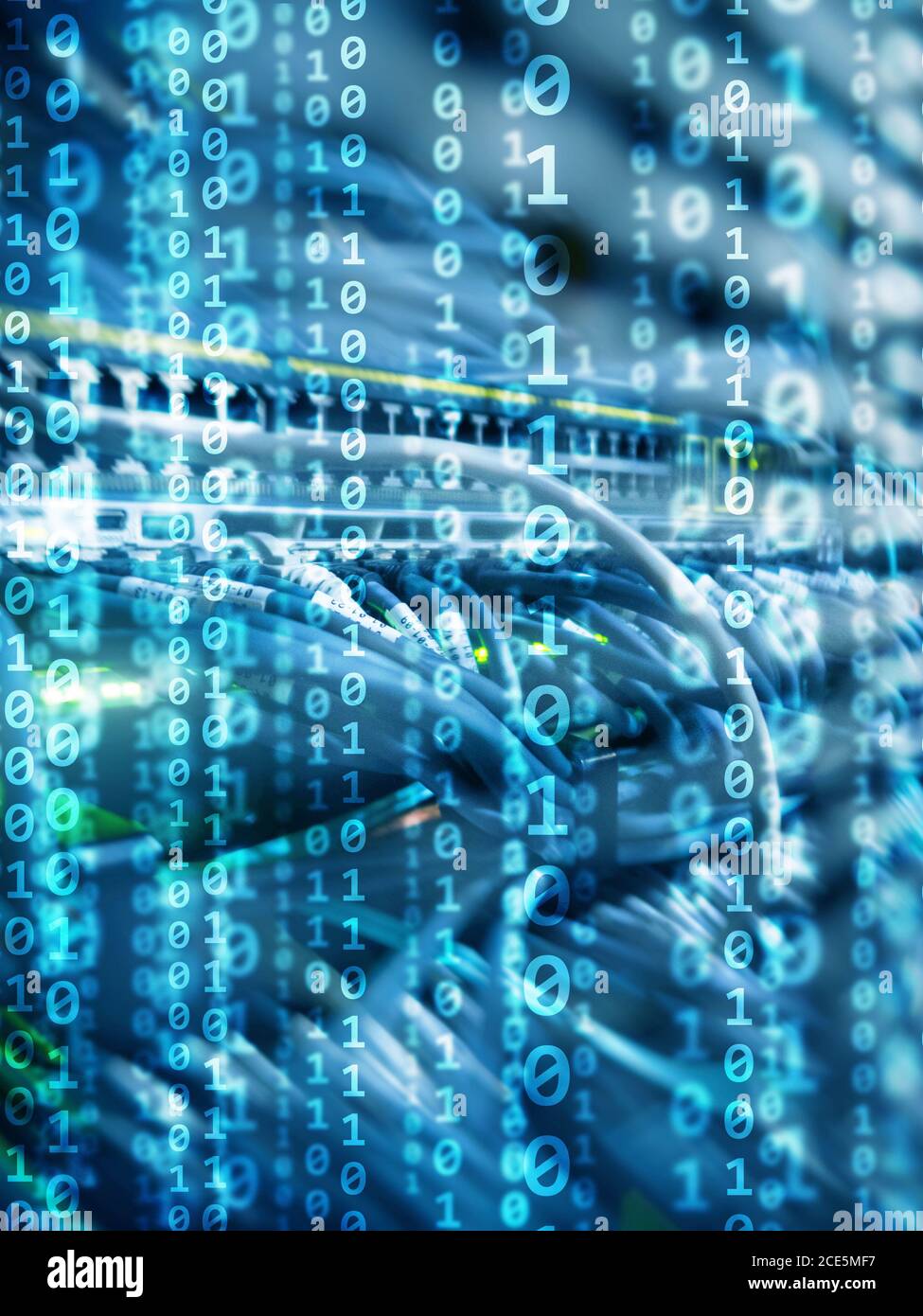 Blue binary code background. computer data transfer concept Stock Photo - Alamy