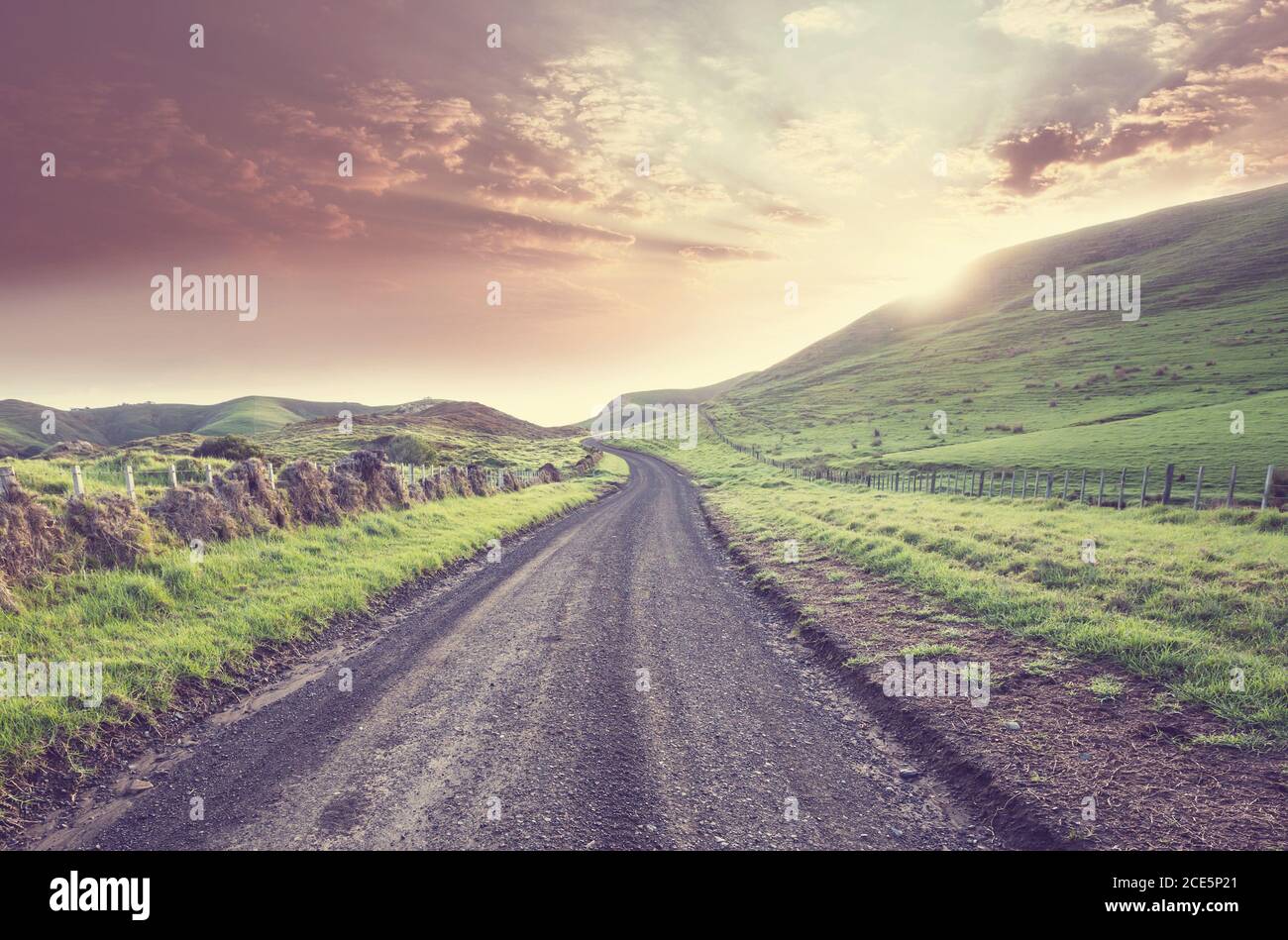 Field road on background hi-res stock photography and images - Alamy