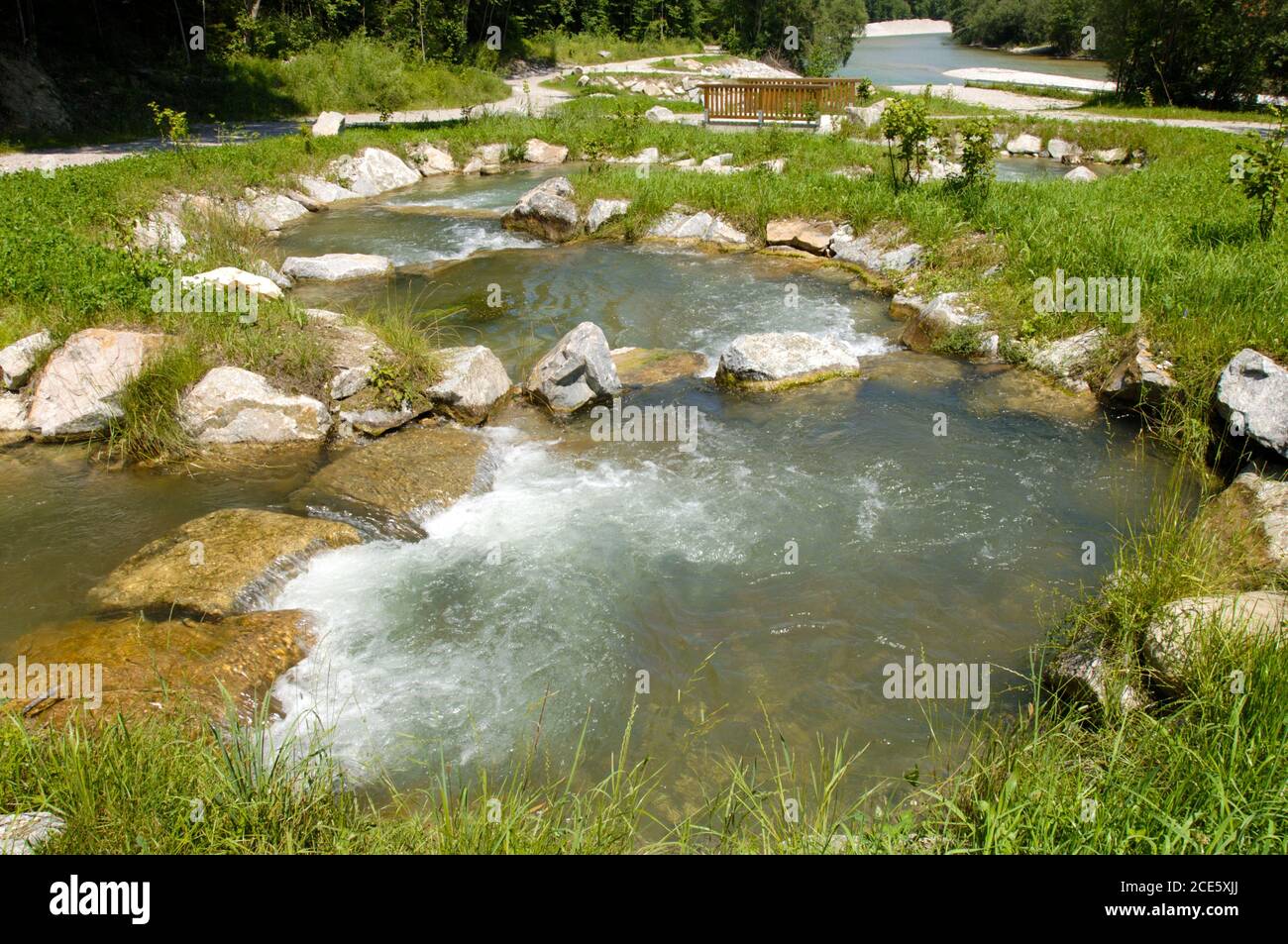 fish ladder at river Isar in Bavaria, Germany Stock Photo - Alamy