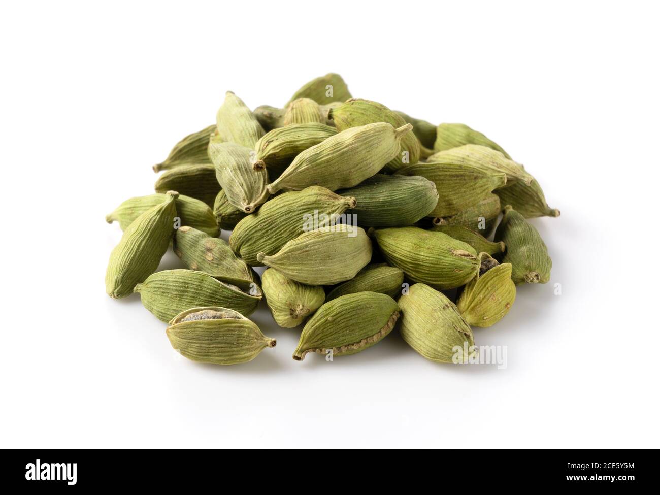 Shooting cardamom placed on a white background from an angle Stock ...