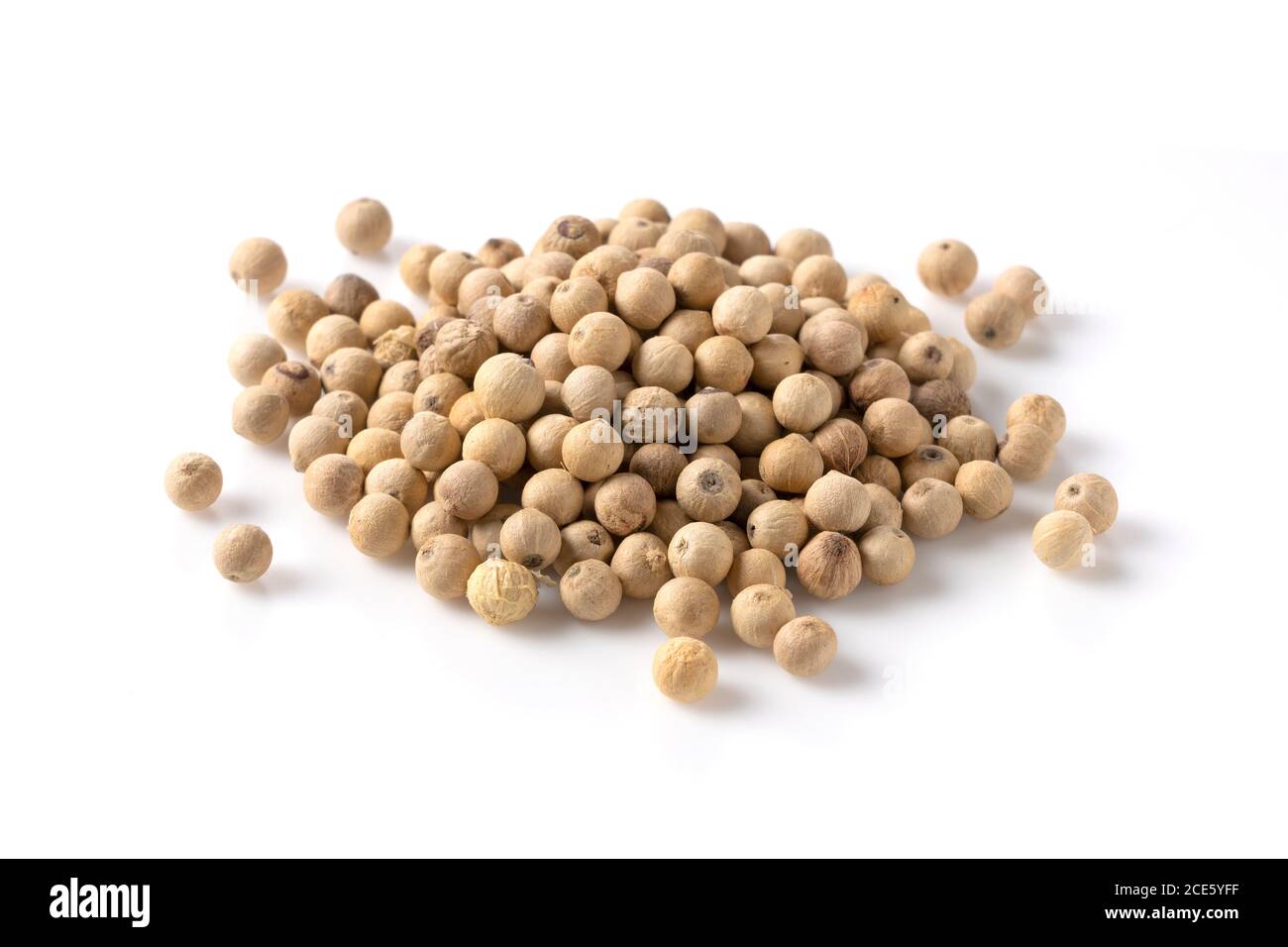 Shooting white pepper on a white background from an angle Stock Photo ...