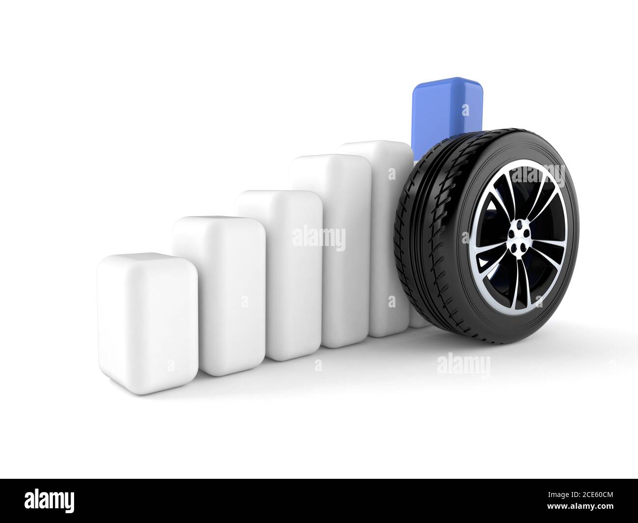 Car wheel with chart isolated on white background Stock Photo - Alamy