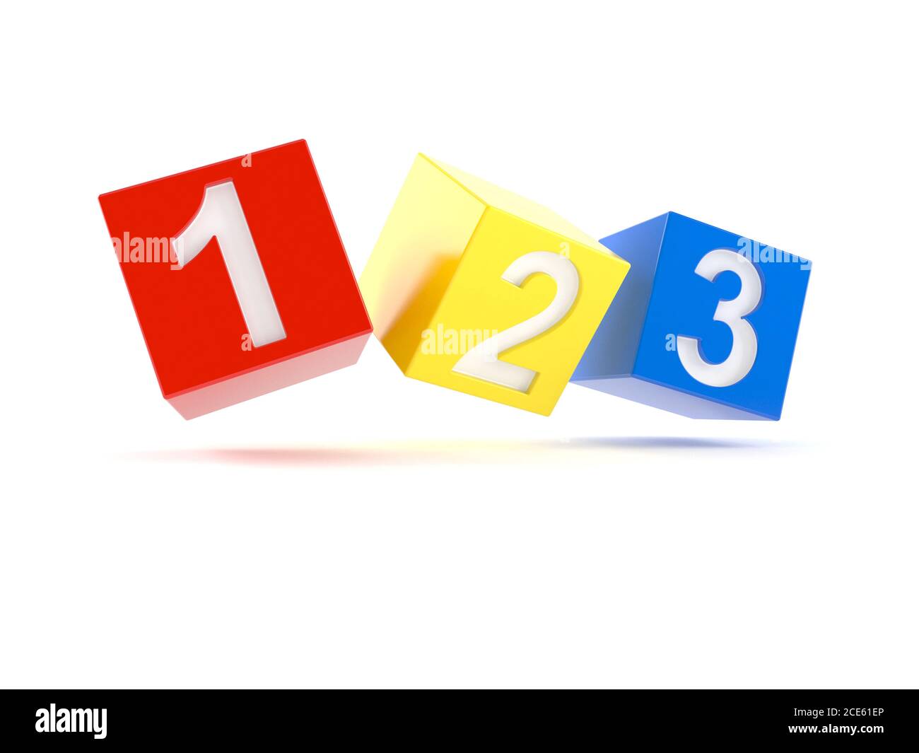 Toy blocks 123 isolated on white background Stock Photo - Alamy