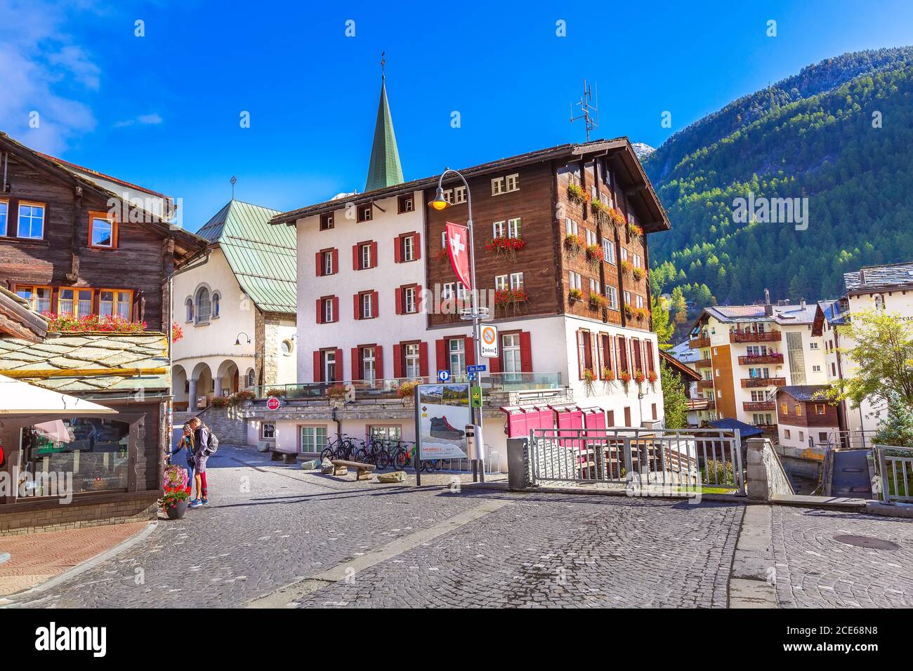 Zermatt downtown town hi-res stock photography and images - Alamy