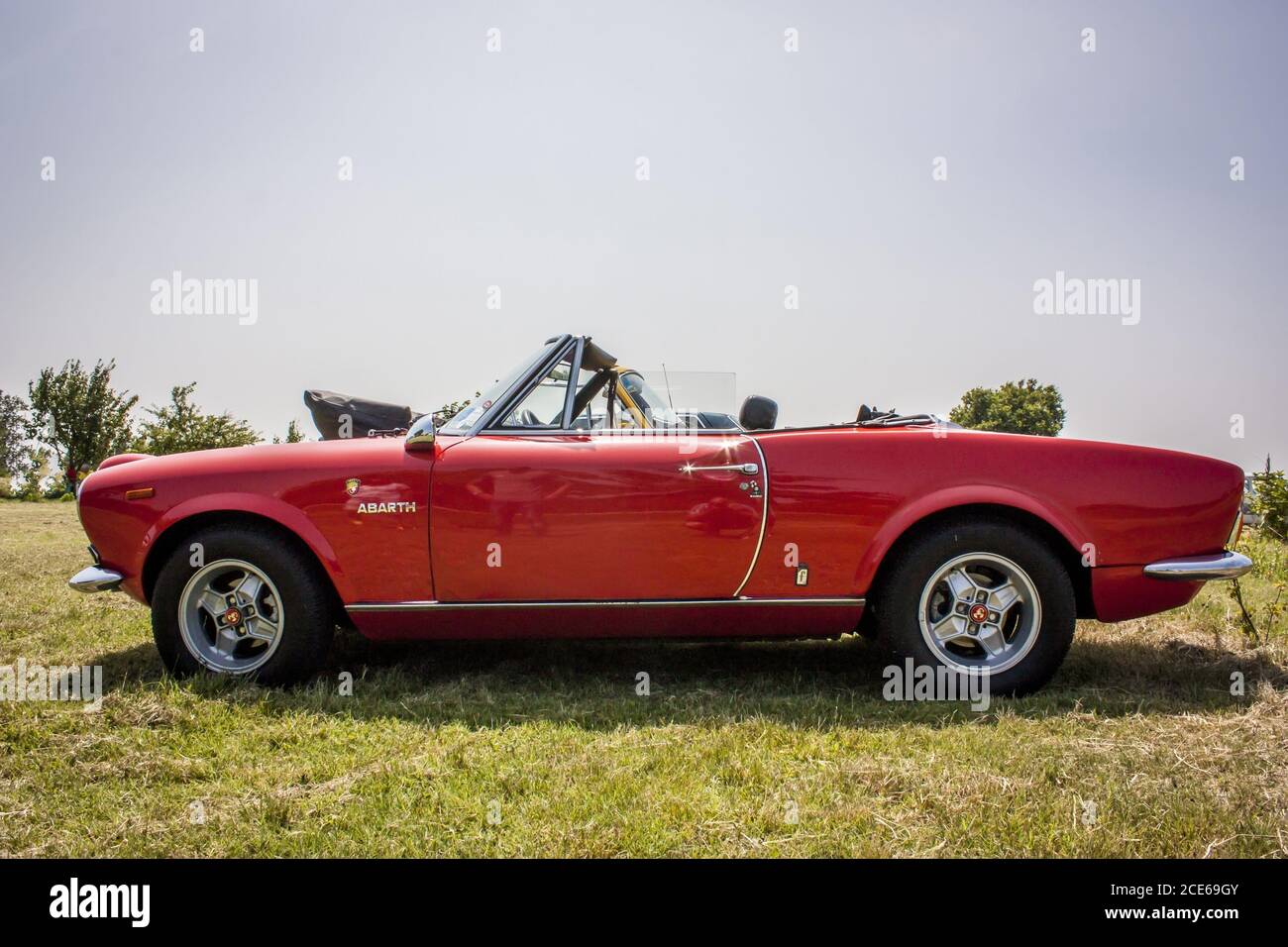 Red Abarth Convertible Stock Photo - Alamy
