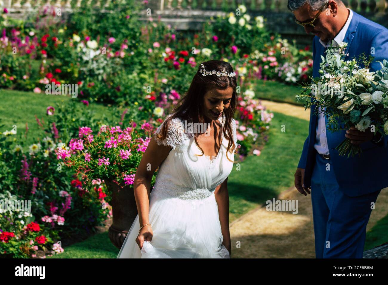 Reims France August 29, 2020 View of unidentified couple participating ...