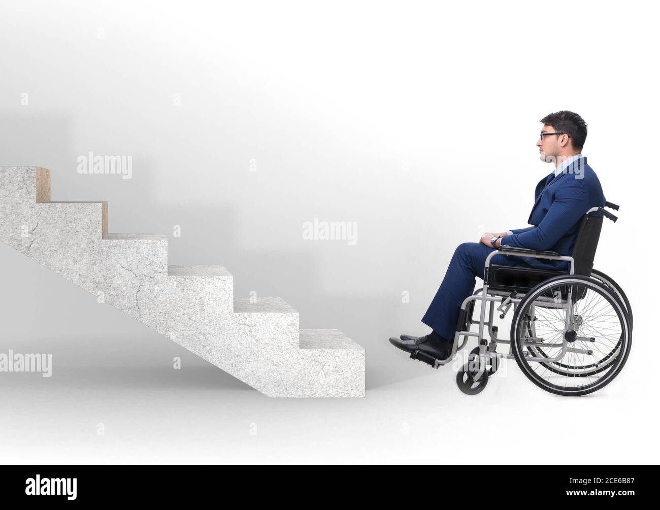 Wheelchair stairs inaccessible handicapped accessibility hi-res stock ...