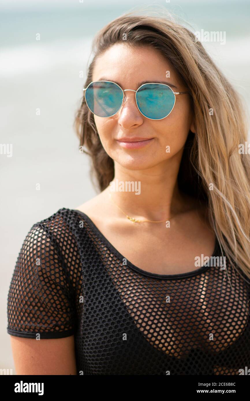 Beautiful woman on the beach Stock Photo - Alamy