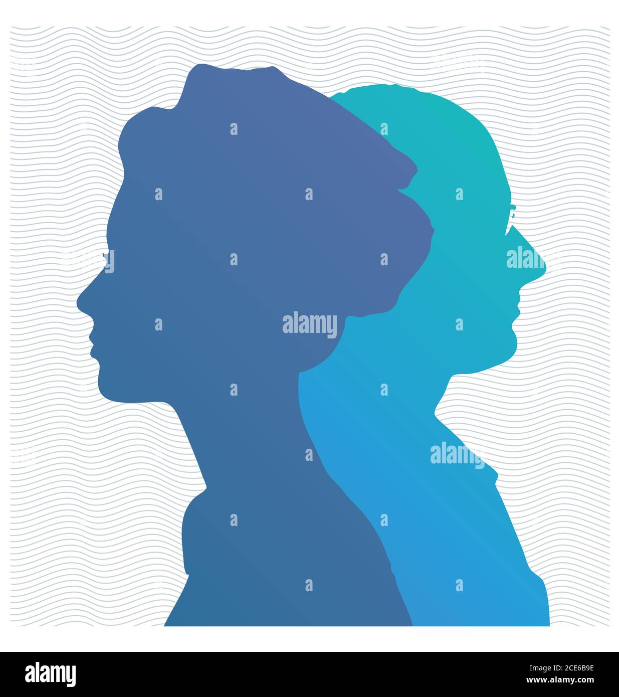 Family face silhouettes in hi-res stock photography and images - Alamy