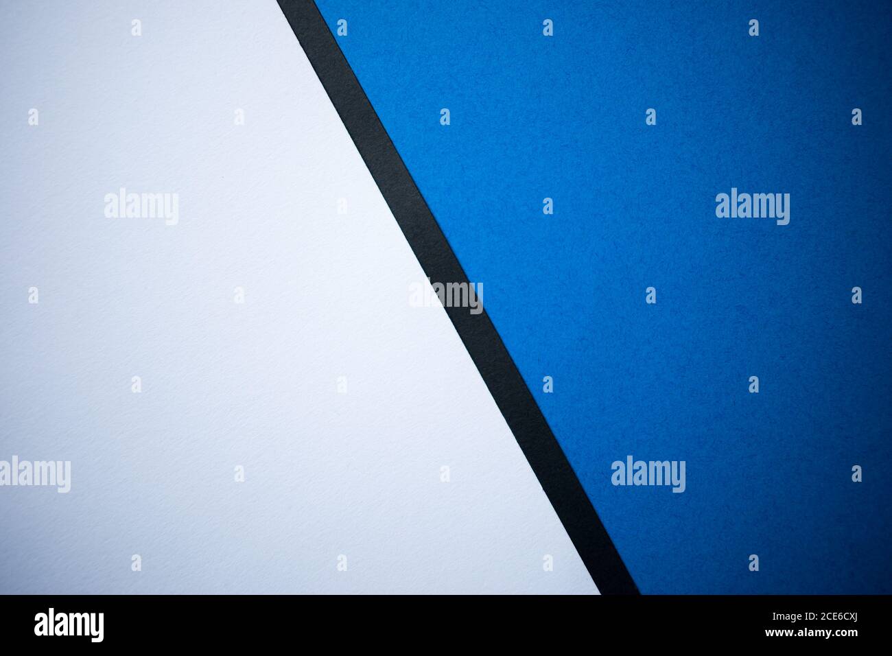 Diagonally divided white and blue background with black line Stock ...