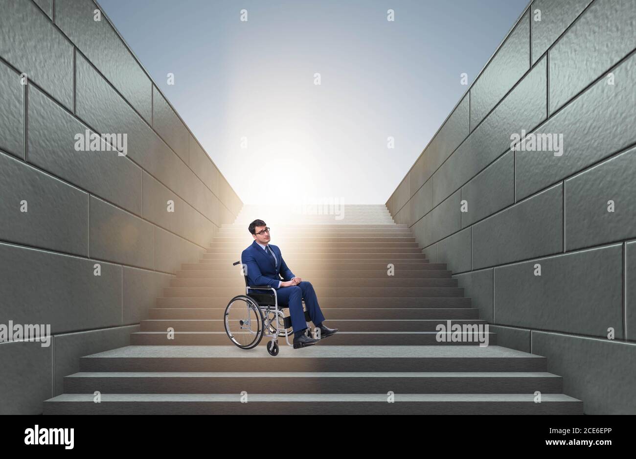 The accessibility concepth with wheelchair for disabled Stock Photo - Alamy