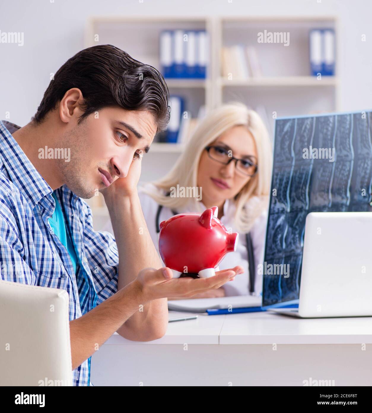 The male patient angry at expensive healthcare bill Stock Photo - Alamy