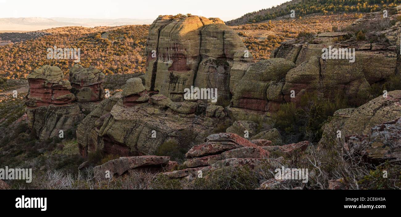 Rock formations in Peracense, Aragon, in Spain Stock Photo - Alamy