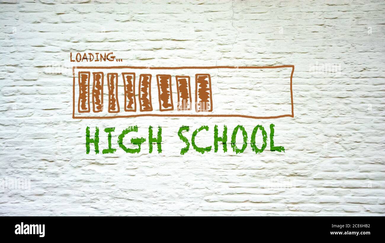 Street Sign the Direction Way to High School Stock Photo - Alamy